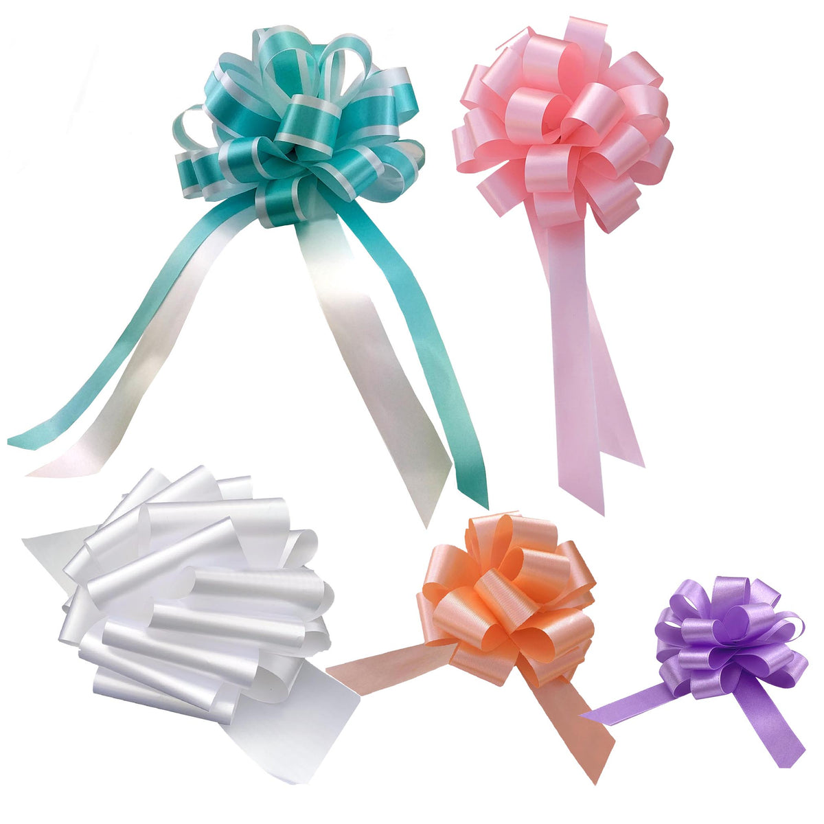 Assorted Pastel Pull Bows for Easter - Various Sizes, Set of 50 ...