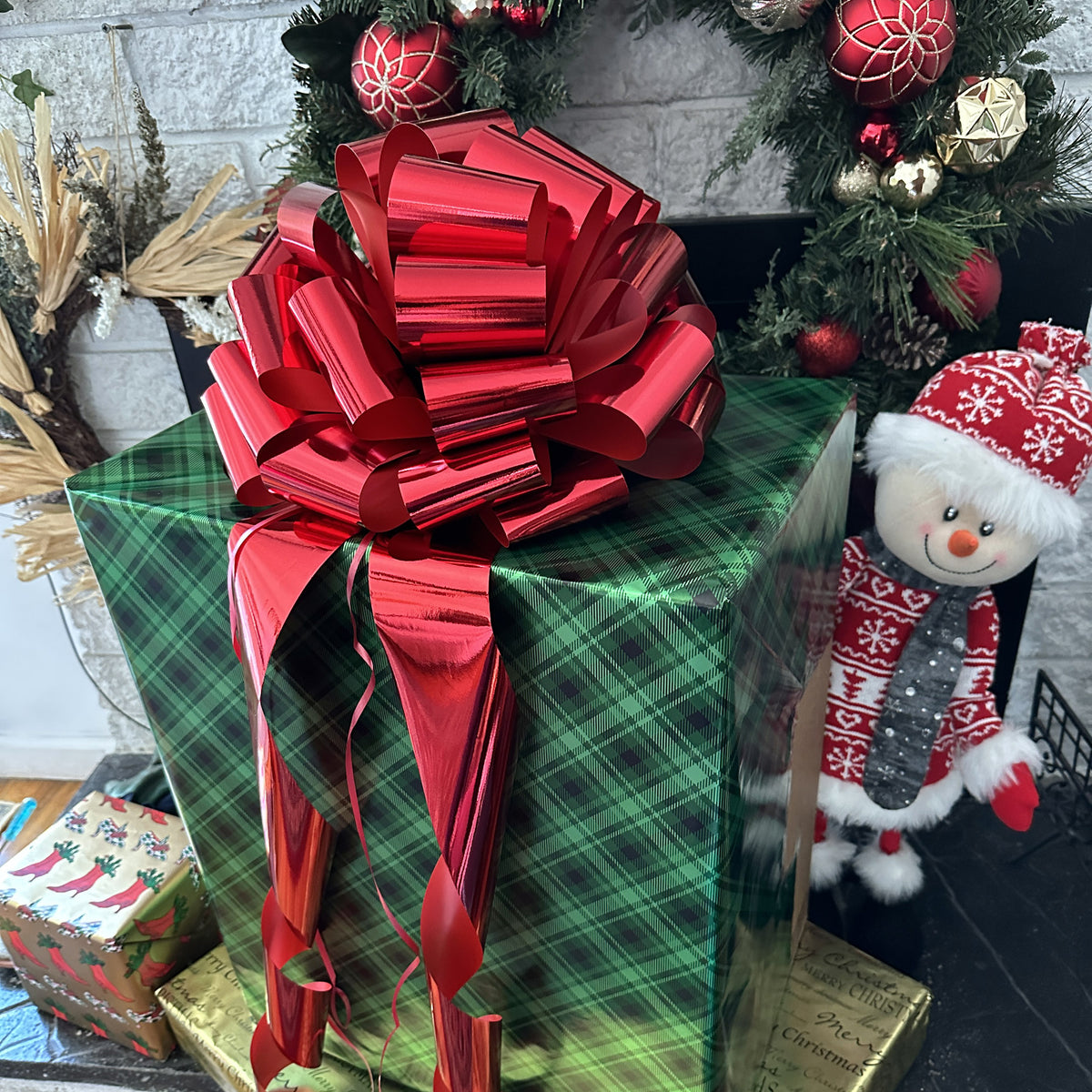 Large 14" Metallic Red Bow - Gift Wrap, Party Decpration, Door Hanger ...